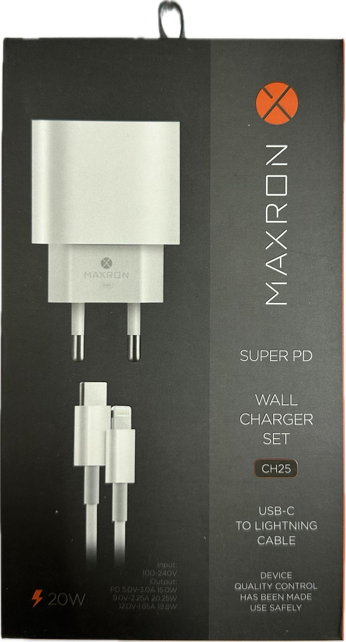 MAXRON CH25 USB-C TO LIGHTNING ŞARJ SET 20W - 3.42 Dolar + KDV